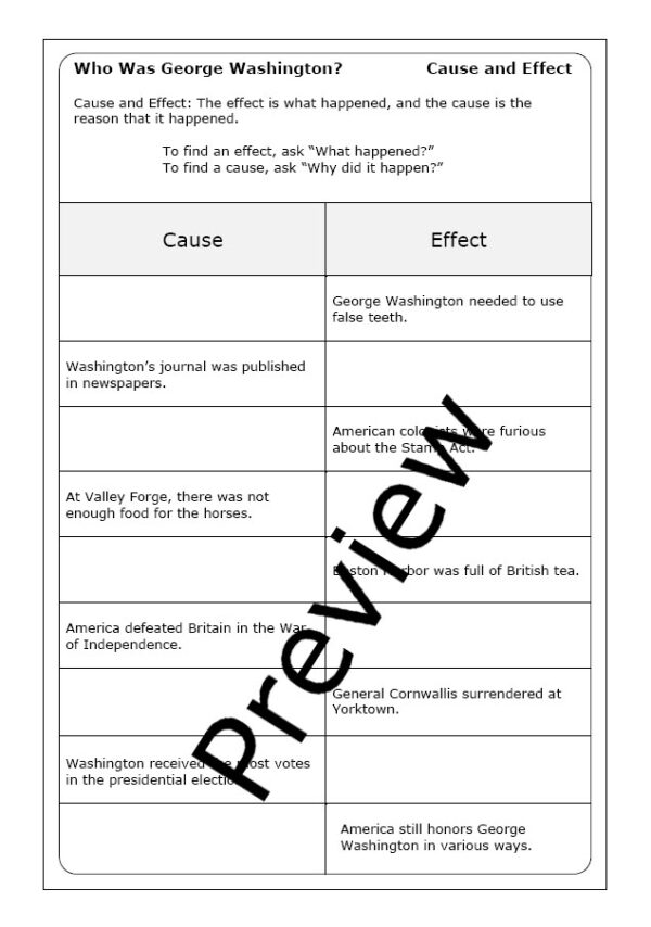 Roberta Edwards "Who Was George Washington?" worksheets | Made By Teachers