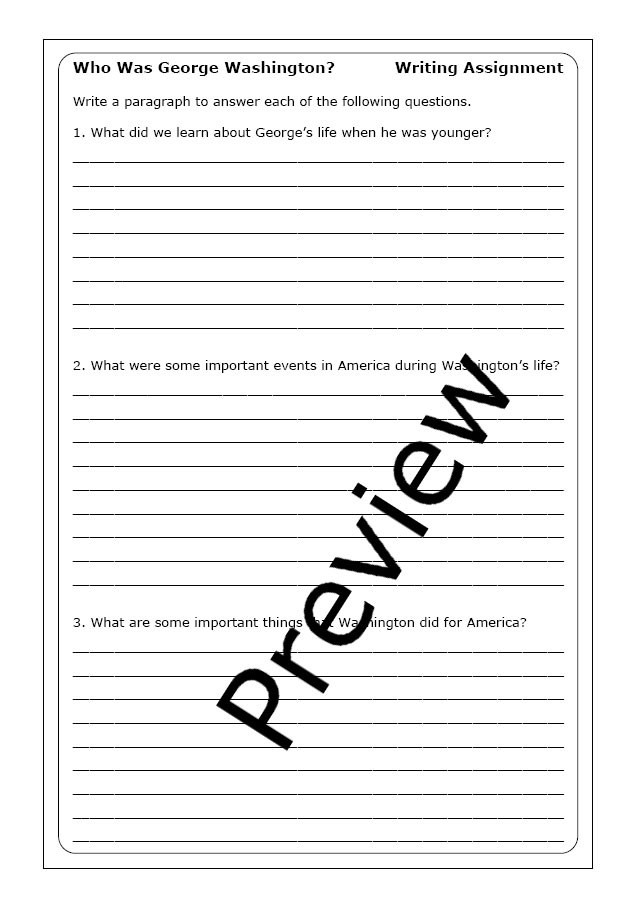 Roberta Edwards "Who Was George Washington?" worksheets | Made By Teachers