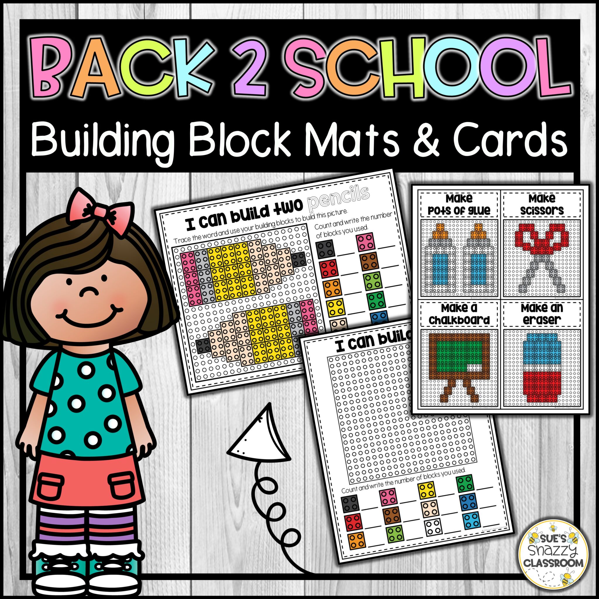 Back to School Building Blocks Activity | Fine Motor Task Cards | Math ...