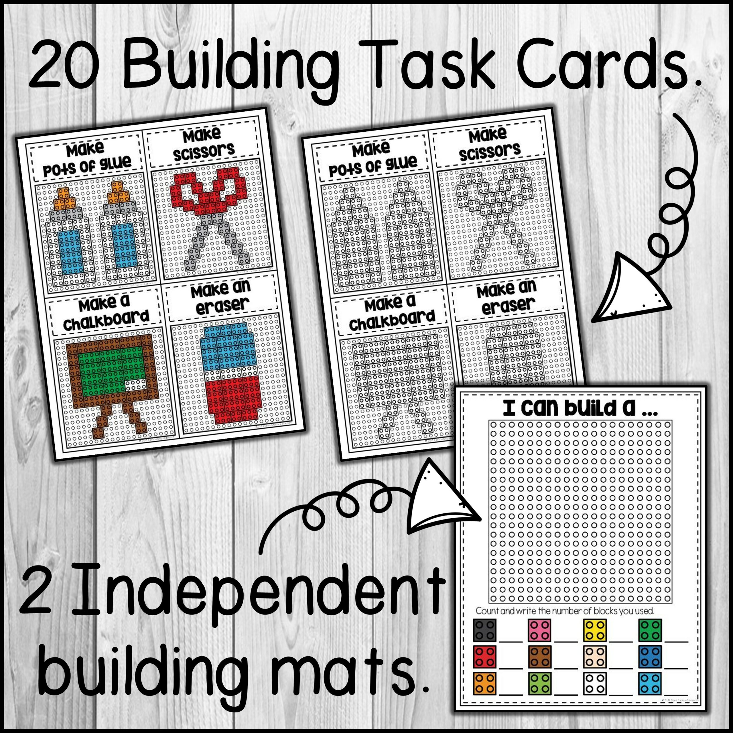 Back to School Building Blocks Activity | Fine Motor Task Cards | Math ...