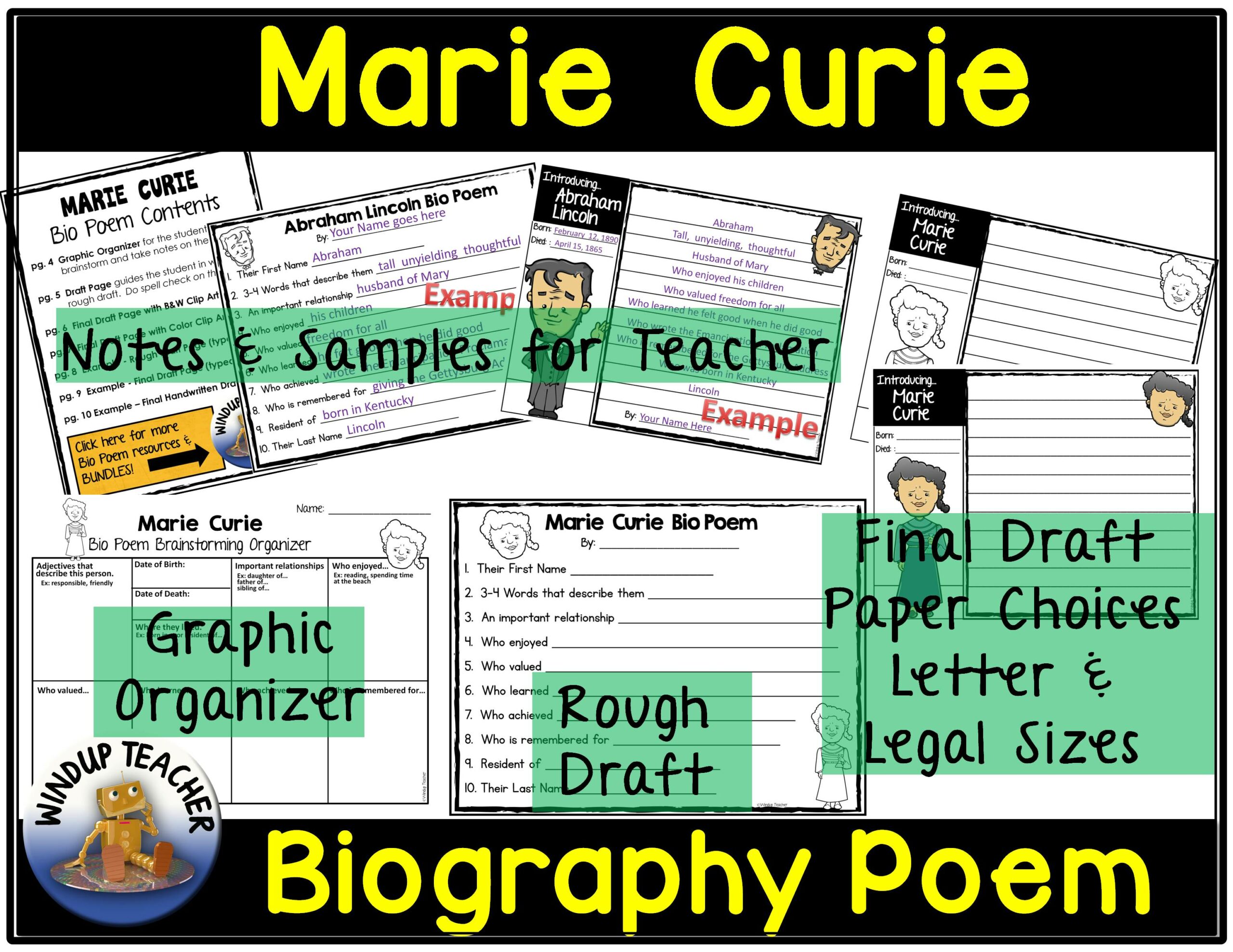 Marie Curie Poem Writing Activity | Made By Teachers