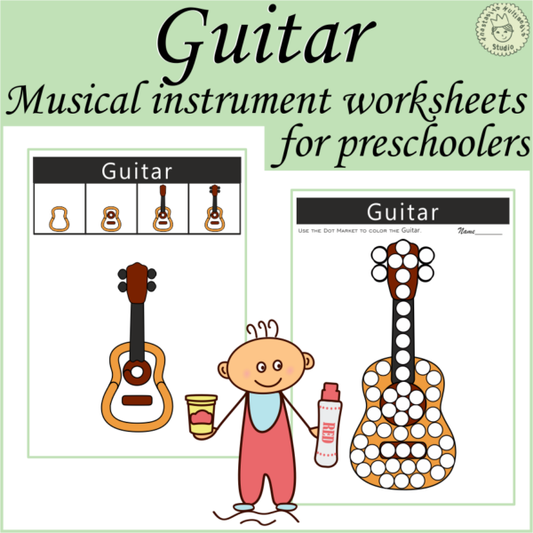 Musical Instrument Worksheets for Preschoolers | Guitar | Made By Teachers