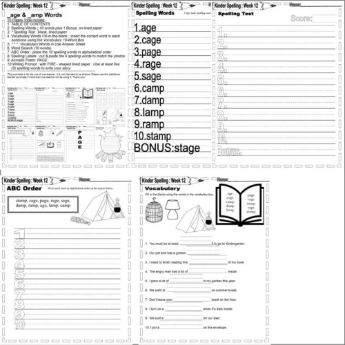 Kindergarten Spelling Worksheets Curriculum Week 12 | Made By Teachers
