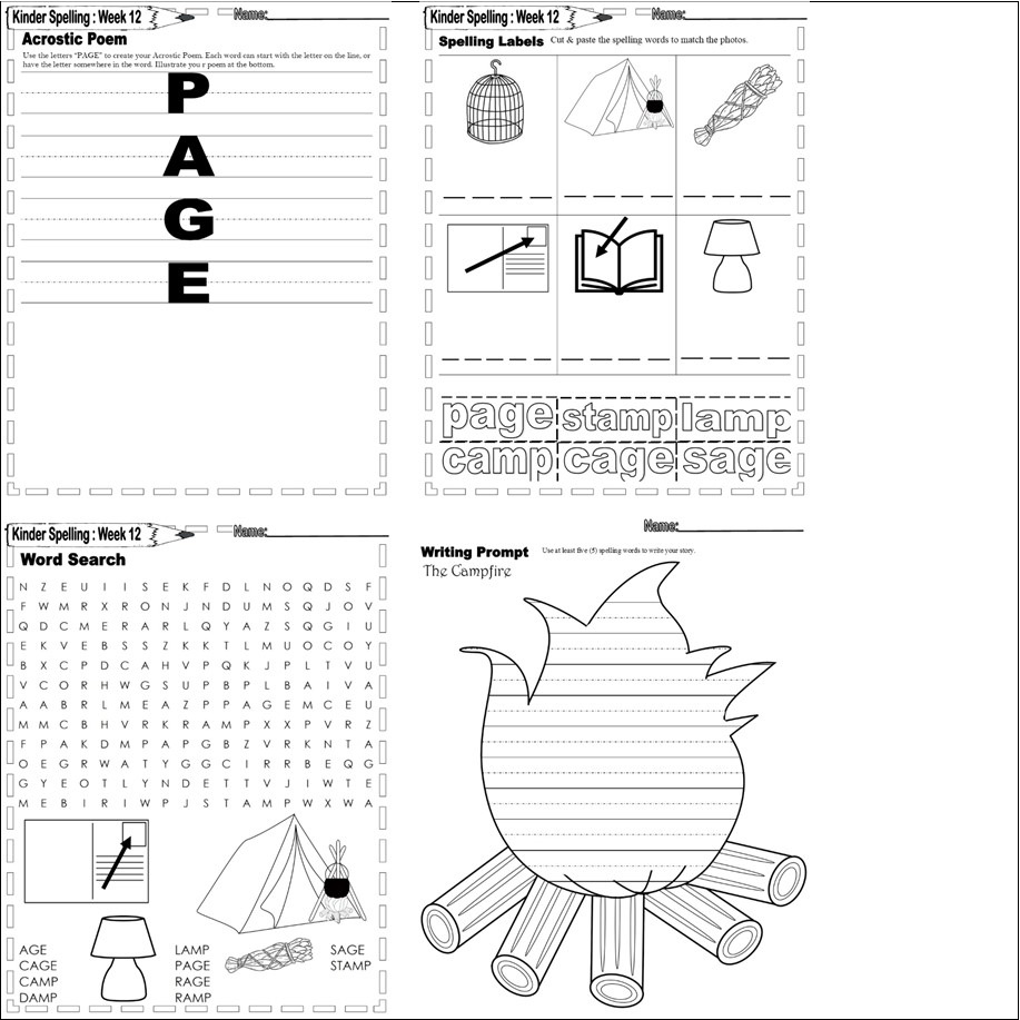 Kindergarten Spelling Worksheets Curriculum Week 12 | Made By Teachers