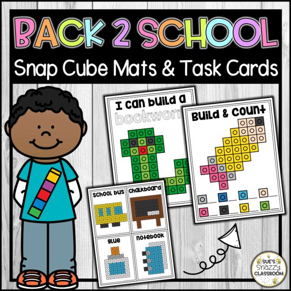Back to School Snap Cubes Activity Mats | Fine Motor Task Cards | Math ...