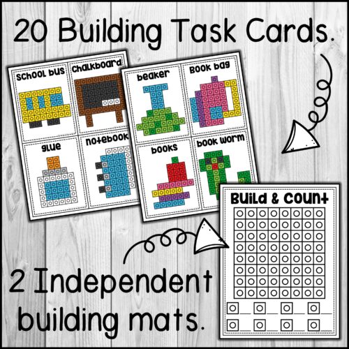 Back to School Snap Cubes Activity Mats | Fine Motor Task Cards | Math ...