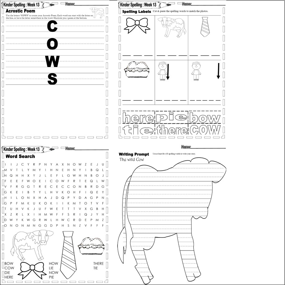 Kindergarten Spelling Worksheets Curriculum Week 13 | Made By Teachers