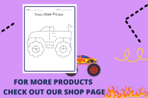 Revving Up Learning Fun: Monster Truck Tracing Activity for Kids | Made ...