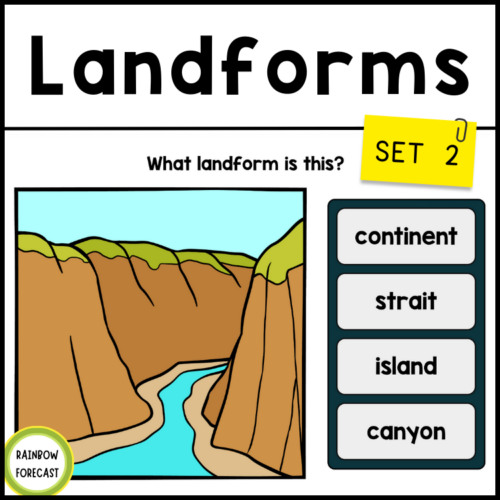 Landforms and Bodies of Water Set 2, Interactive Boom Card Review ...