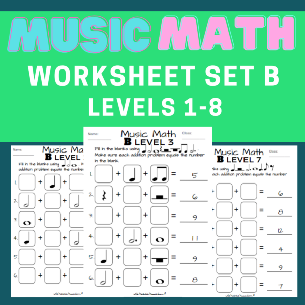 Music Math Worksheet Set 2 | Made By Teachers