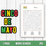 CINCO DE MAYO WORD SEARCH PRINTABLE | Made By Teachers