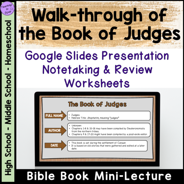 Book of Judges Bible Book Overview Lecture Presentation with Notes and ...