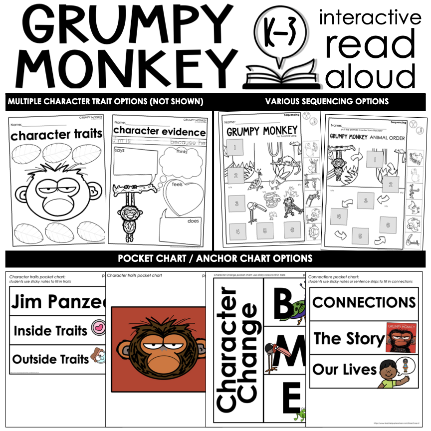 Grumpy Monkey Read Aloud Activities + Crafts | SEL + Emotions Kit ...