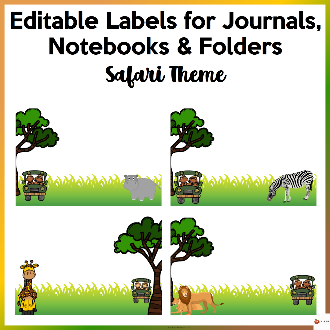 Safari Theme Folder, Journal, and Notebook Labels Editable | Made By ...