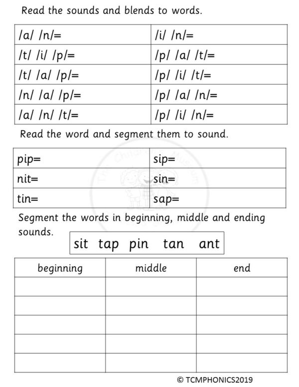 PHONICS - GROUP 1 (s, a, t, i, p, n) - Made By Teachers