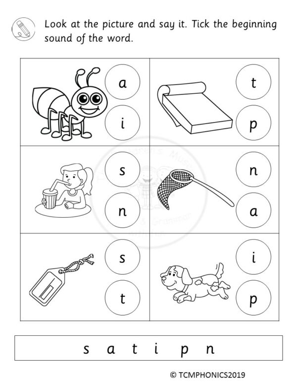 PHONICS - GROUP 1 (s, a, t, i, p, n) - Made By Teachers