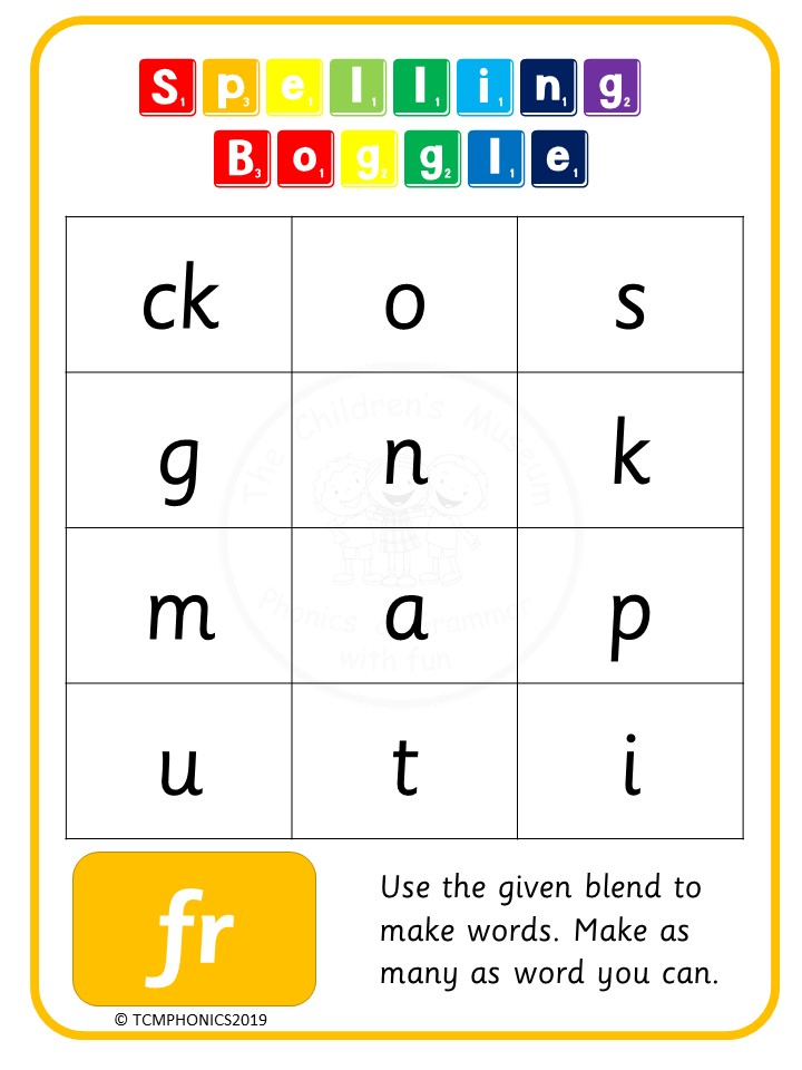 PHONICS - SPELLING BOGGLE (CONSONANT BLENDS) | Made By Teachers