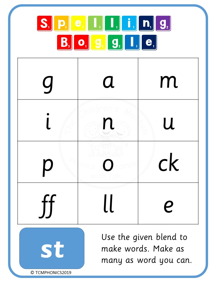 PHONICS - SPELLING BOGGLE (CONSONANT BLENDS) | Made By Teachers