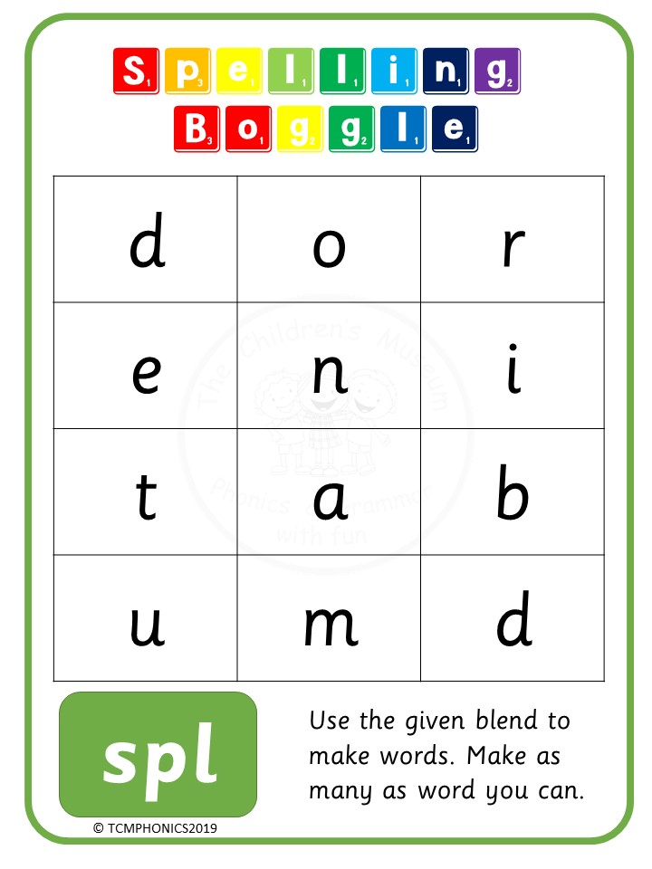 PHONICS - SPELLING BOGGLE (CONSONANT BLENDS) | Made By Teachers