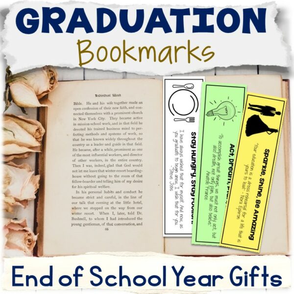 Graduation Bookmarks - Inspirational Quotes End of School Year Gift ...