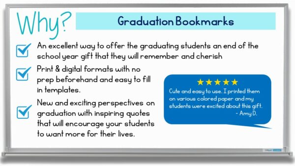 Graduation Bookmarks - Inspirational Quotes End of School Year Gift ...