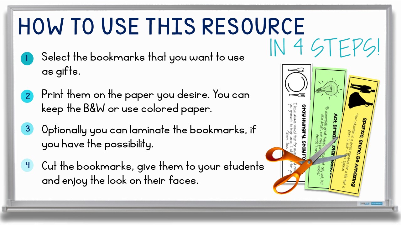 Graduation Bookmarks - Inspirational Quotes End of School Year Gift ...