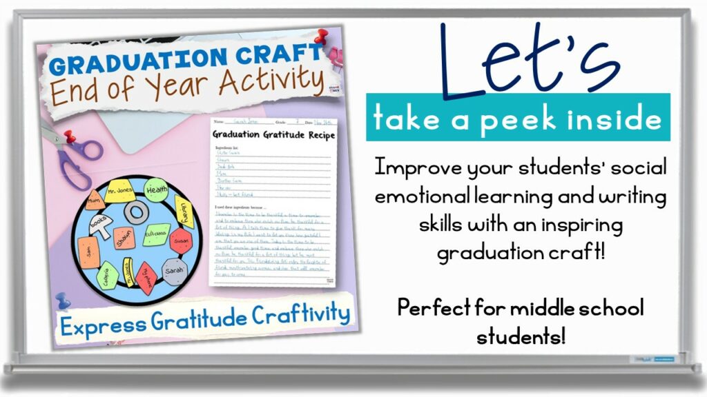 Graduation Craft - End of the School Year SEL Writing Gratitude ...