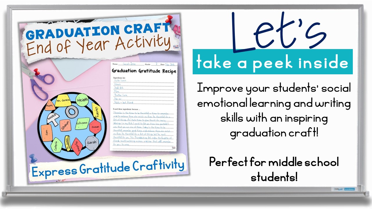 Graduation Craft - End of the School Year SEL Writing Gratitude ...
