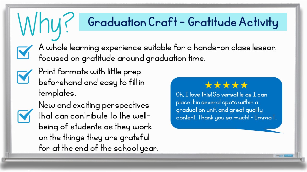 Graduation Craft - End of the School Year SEL Writing Gratitude ...