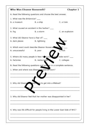 Gare Thompson "Who Was Eleanor Roosevelt?" worksheets | Made By Teachers