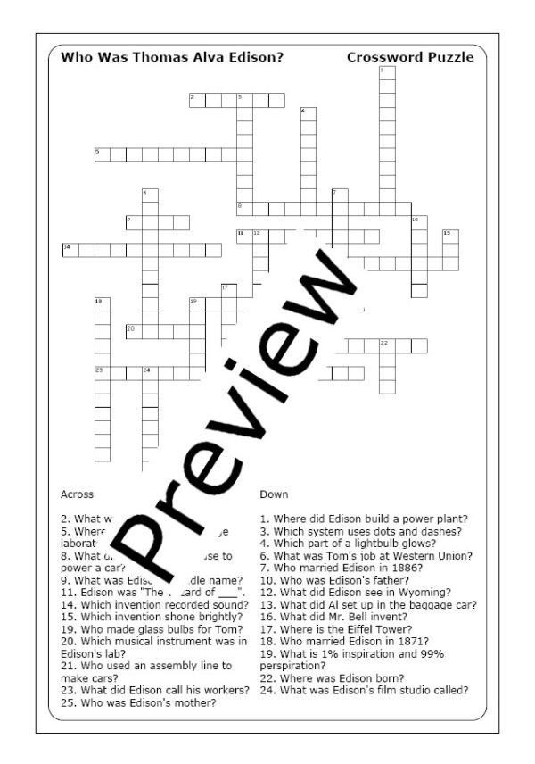 Margaret Frith "Who Was Thomas Alva Edison?" worksheets | Made By Teachers