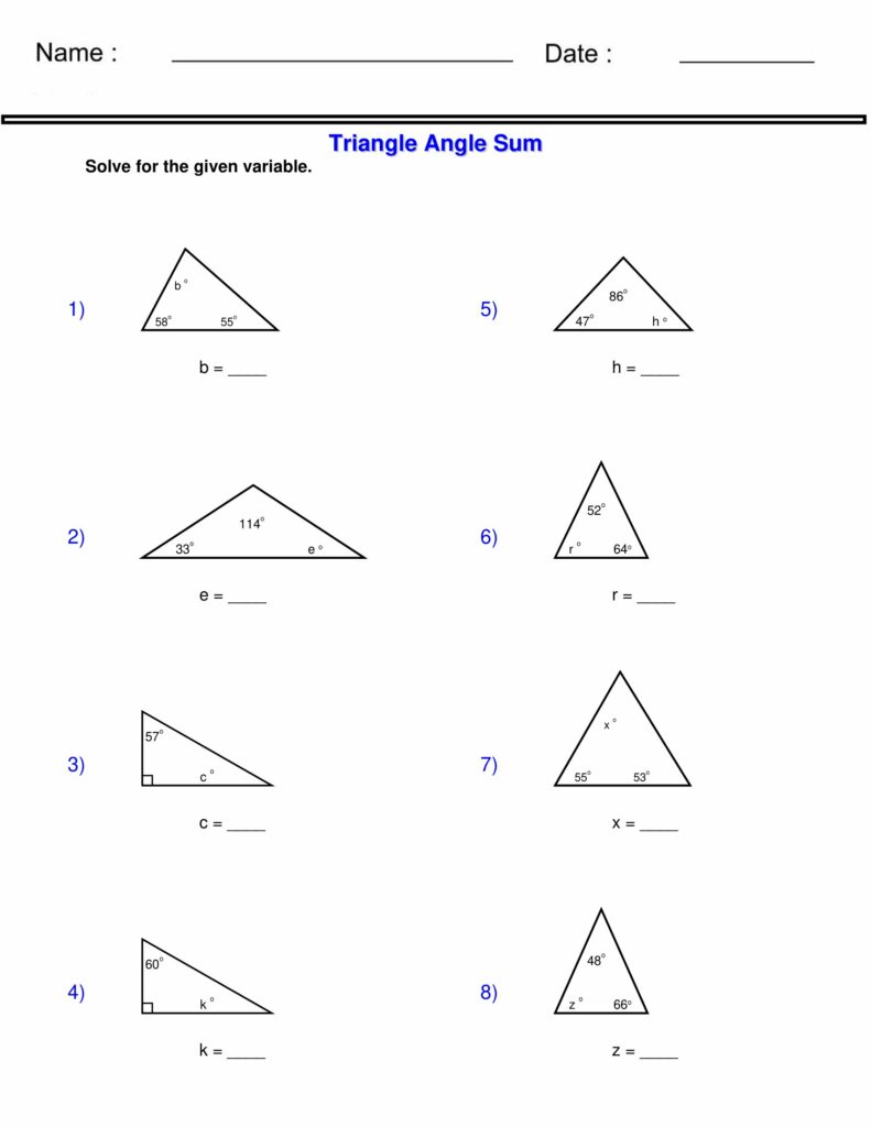 Triangle Angle Sum - Triangle Worksheets | Made By Teachers
