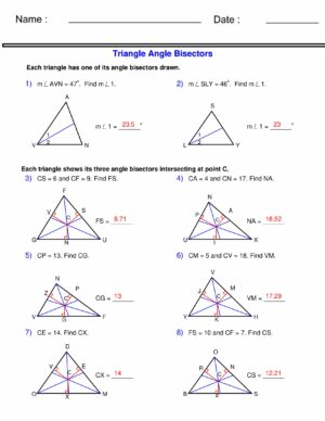 Angle Bisectors - Triangle Worksheets | Made By Teachers