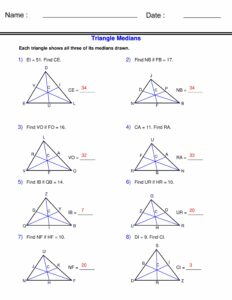Medians of Triangles - Triangle Worksheets | Made By Teachers