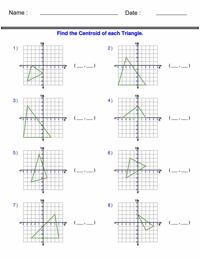 Find Centroid From a Graph - Triangle Worksheets | Made By Teachers
