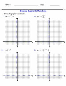 Graphing Exponential Functions - Exponents Worksheets - Algebra 1 ...
