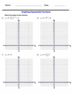 Graphing Exponential Functions - Exponents Worksheets - Algebra 1 ...