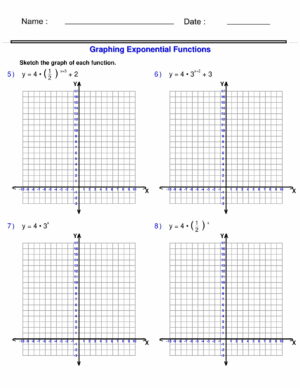 Graphing Exponential Functions - Exponents Worksheets - Algebra 1 ...