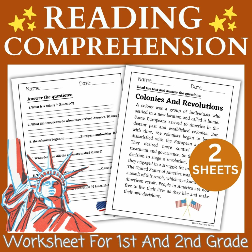 Colonies And Revolutions Reading Comprehension Passage For 1st And 2nd ...