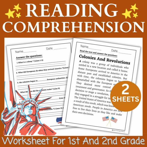 Colonies And Revolutions Reading Comprehension Passage For 1st And 2nd ...