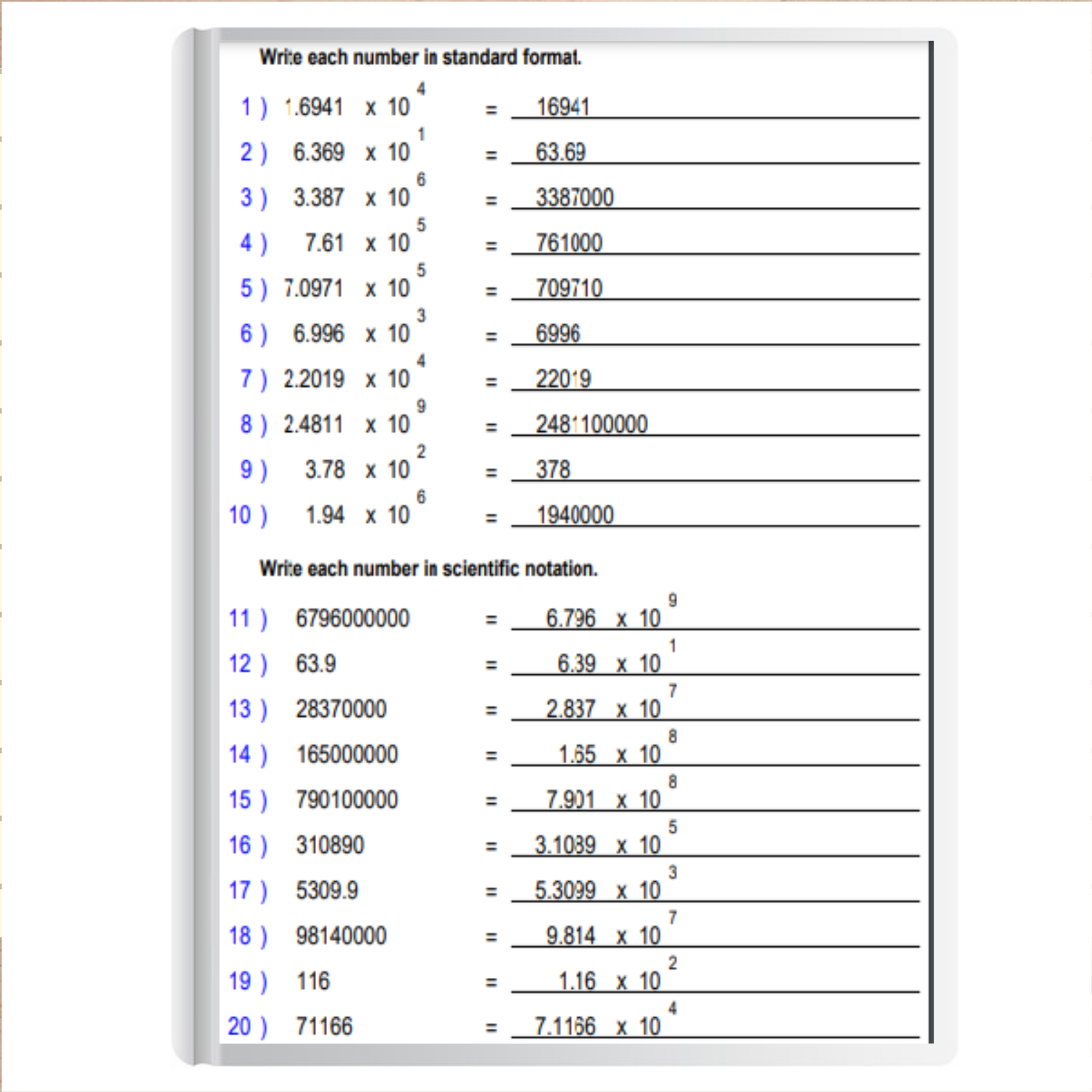 Writing in Scientific Notation Algebra1 MATH | Made By Teachers