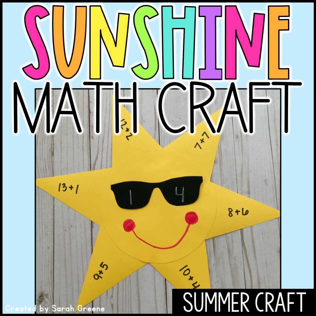 Summer Sunshine Math Craft Made By Teachers Summer Sunshine Math Craft Made By Teachers