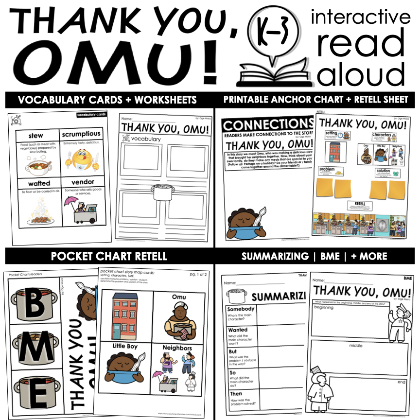 Thank You Omu Interactive Read Aloud | Sequencing Craft | Gratitude ...