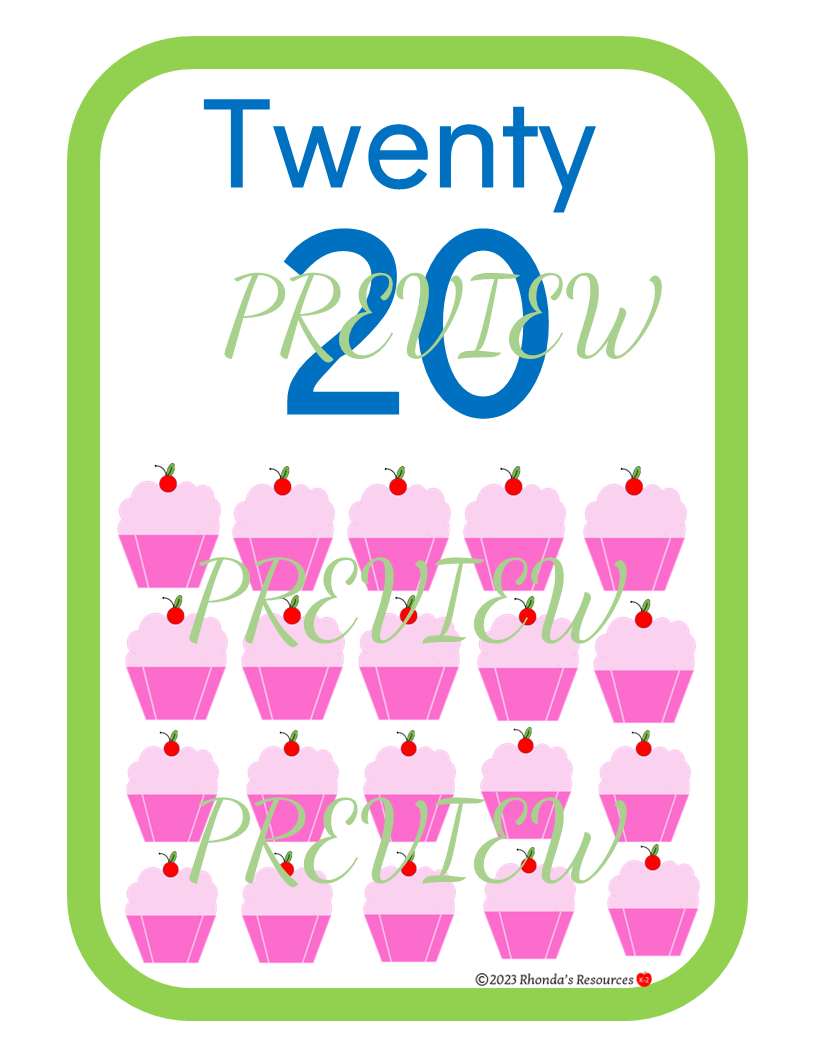 Number Posters With Cupcakes 0-20 Room Décor | Made By Teachers
