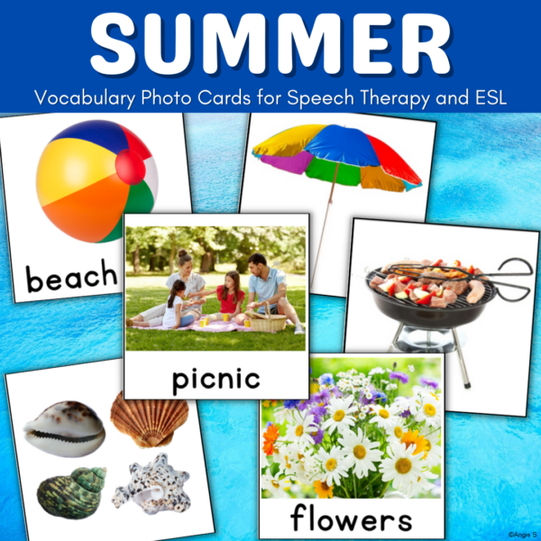 Summer Vocabulary Flashcards for Speech Therapy and ESL | Made By Teachers
