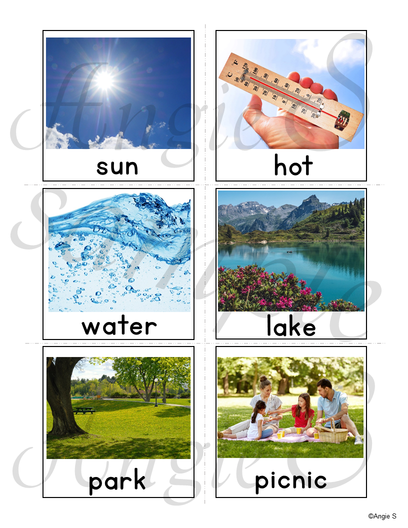 Summer Vocabulary Flashcards for Speech Therapy and ESL | Made By Teachers