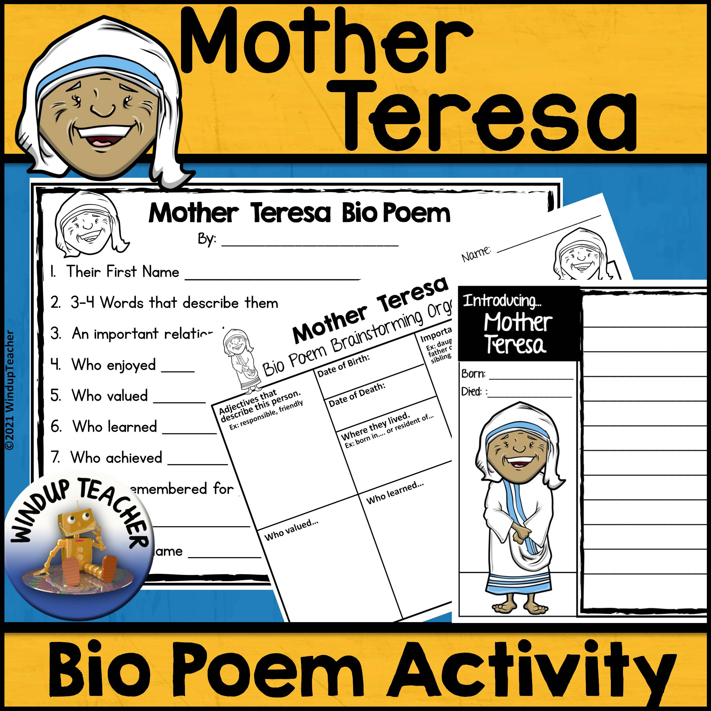 Mother Teresa Poem Writing Activity | Made By Teachers