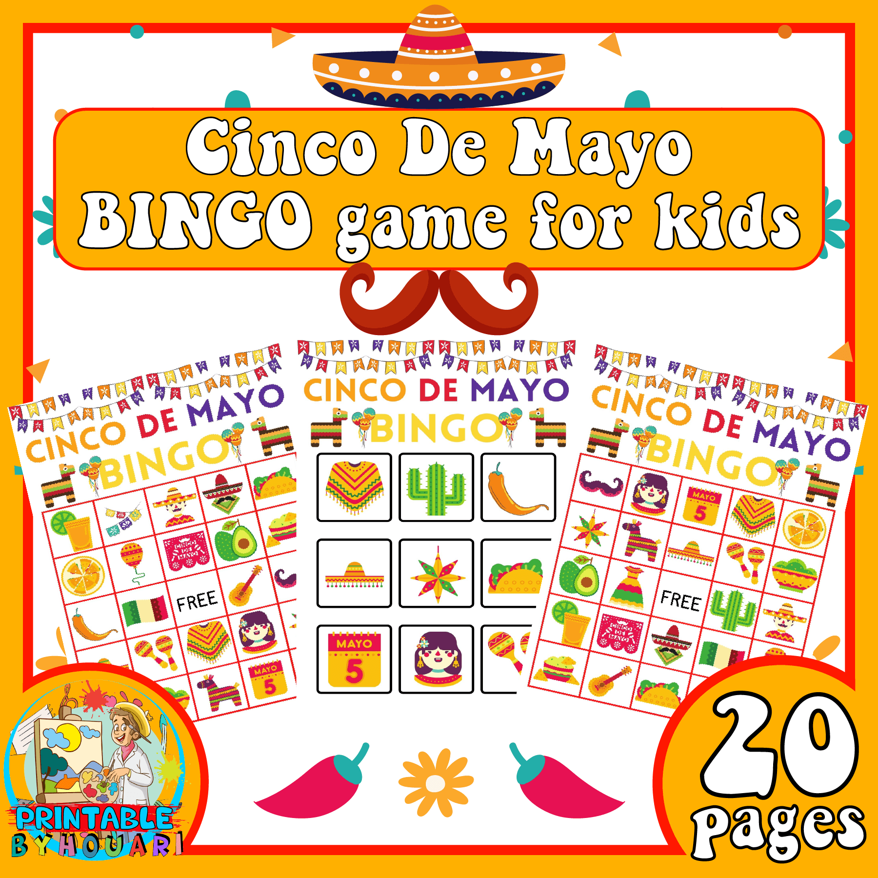 Cinco De Mayo bingo game for kids- new and fun Cinco De Mayo bingo ...