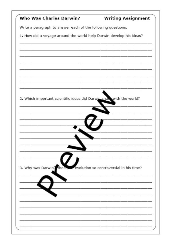 Deborah Hopkinson "Who Was Charles Darwin?" worksheets | Made By Teachers