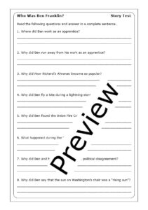 Dennis Brindell Fradin "Who Was Ben Franklin?" worksheets | Made By ...